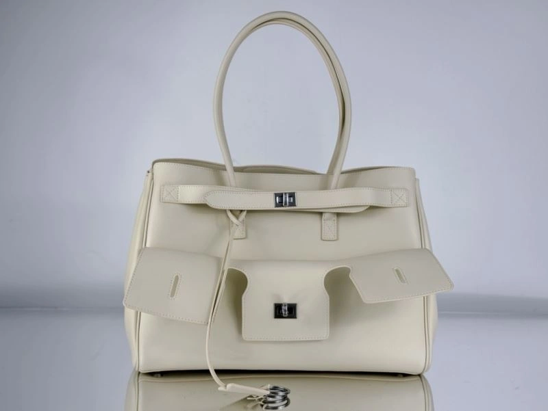Balenciaga Bel-Air Oversized Minimalist Calfskin Bag with Square Lock