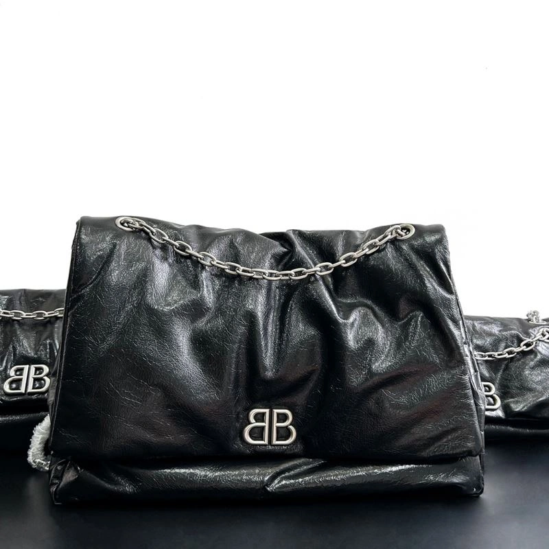 Balenciaga Big Black Silver Monaco Soft Calfskin Bag - Fashion Essential