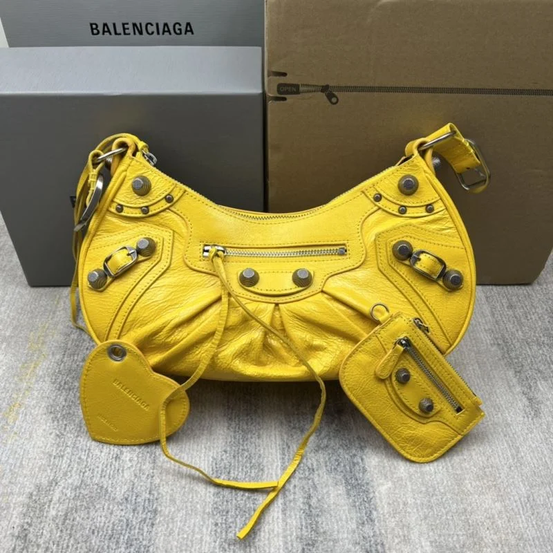 Balenciaga Big Yellow  Half-Moon Motorcycle Dumpling Bag