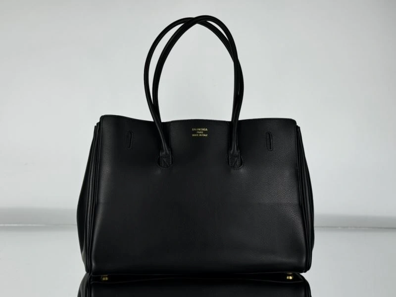Mirror quality Balenciaga Black Gold Bel-Air Oversized Minimalist Calfskin Bag