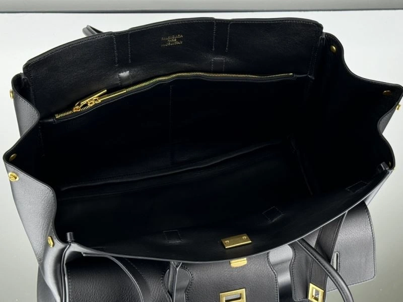 Mirror quality Balenciaga Black Gold Bel-Air Oversized Minimalist Calfskin Bag