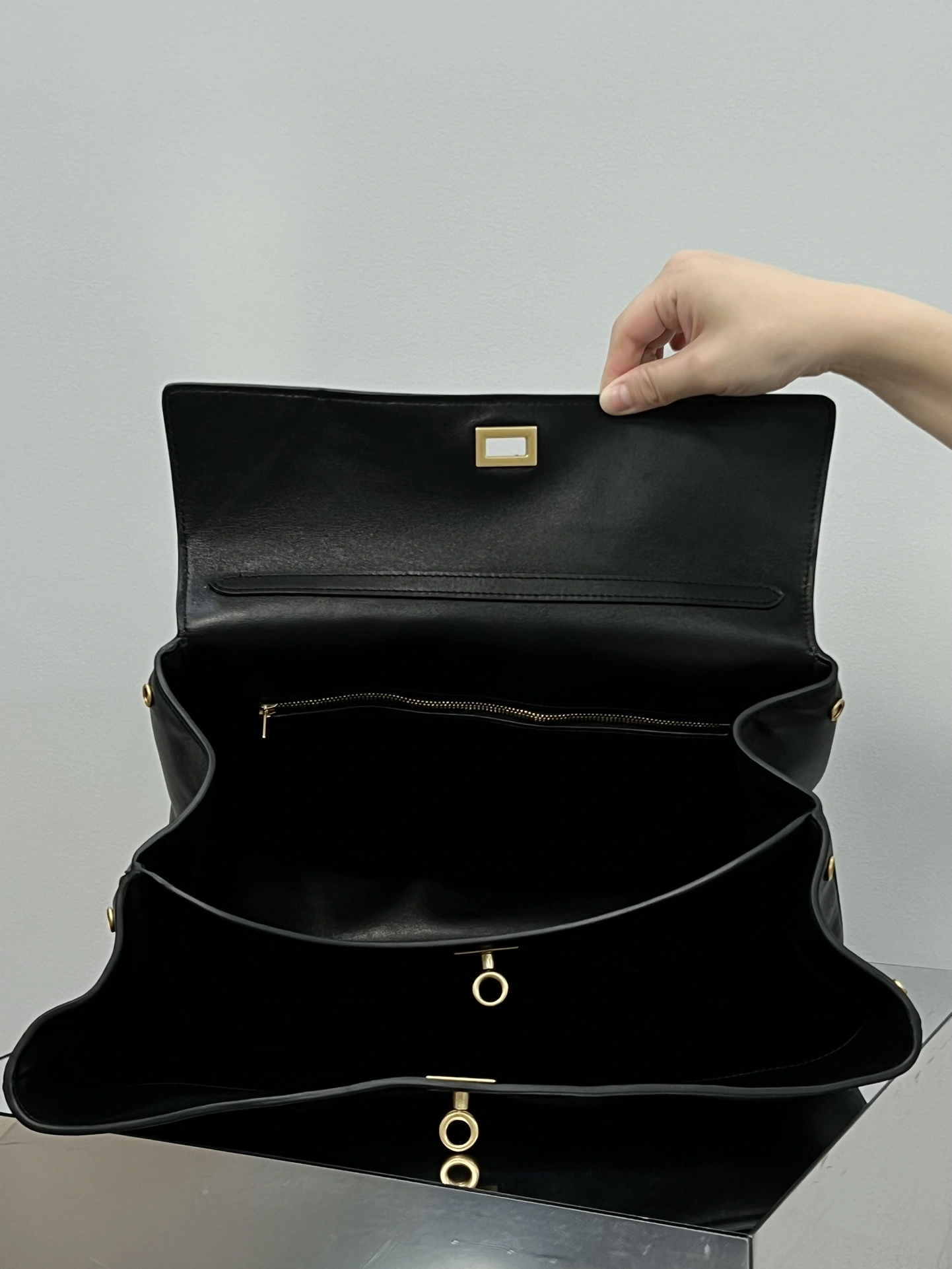 Top mirror Balenciaga Black Gold Series Medium Handbag - Rebel Chic Masterpiece