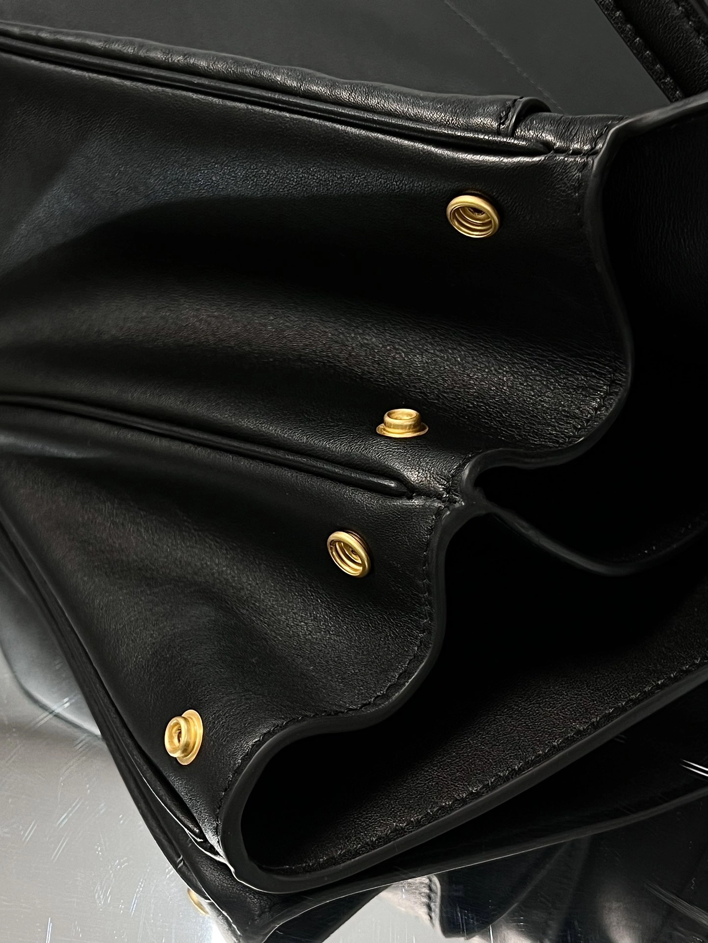 Top mirror Balenciaga Black Gold Series Medium Handbag - Rebel Chic Masterpiece
