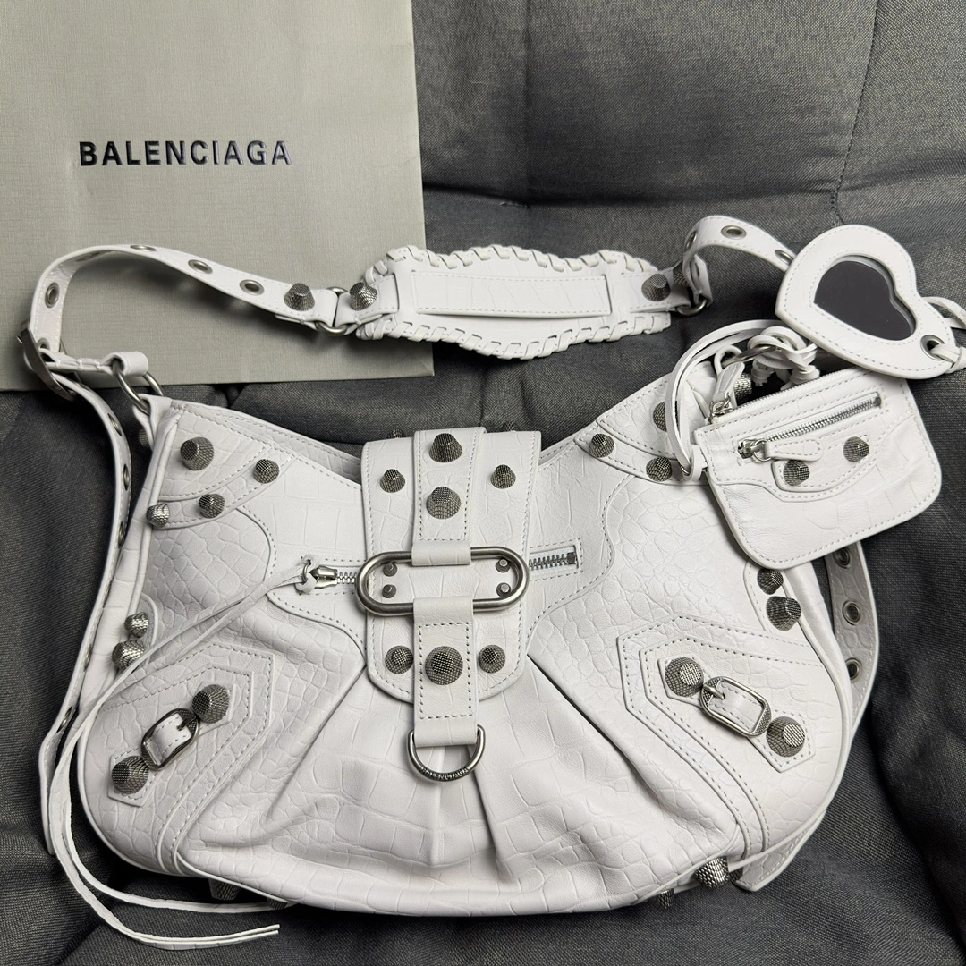 Balenciaga Black Lambskin Le Cagole Half-Moon Underarm Bag
