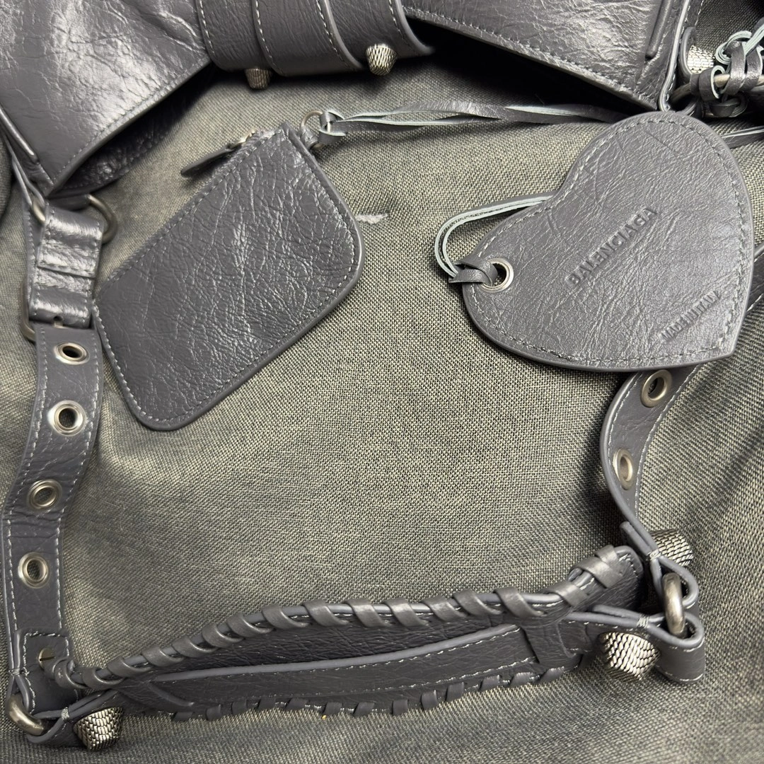 Inexpensive Balenciaga Black Le Cagole Half-Moon Underarm Bag in Lambskin