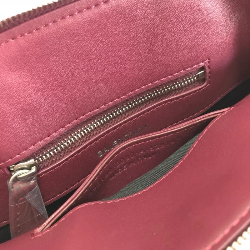 Indistinguishable Balenciaga Burgundy Crocodile Mini Shell Bag with Strap