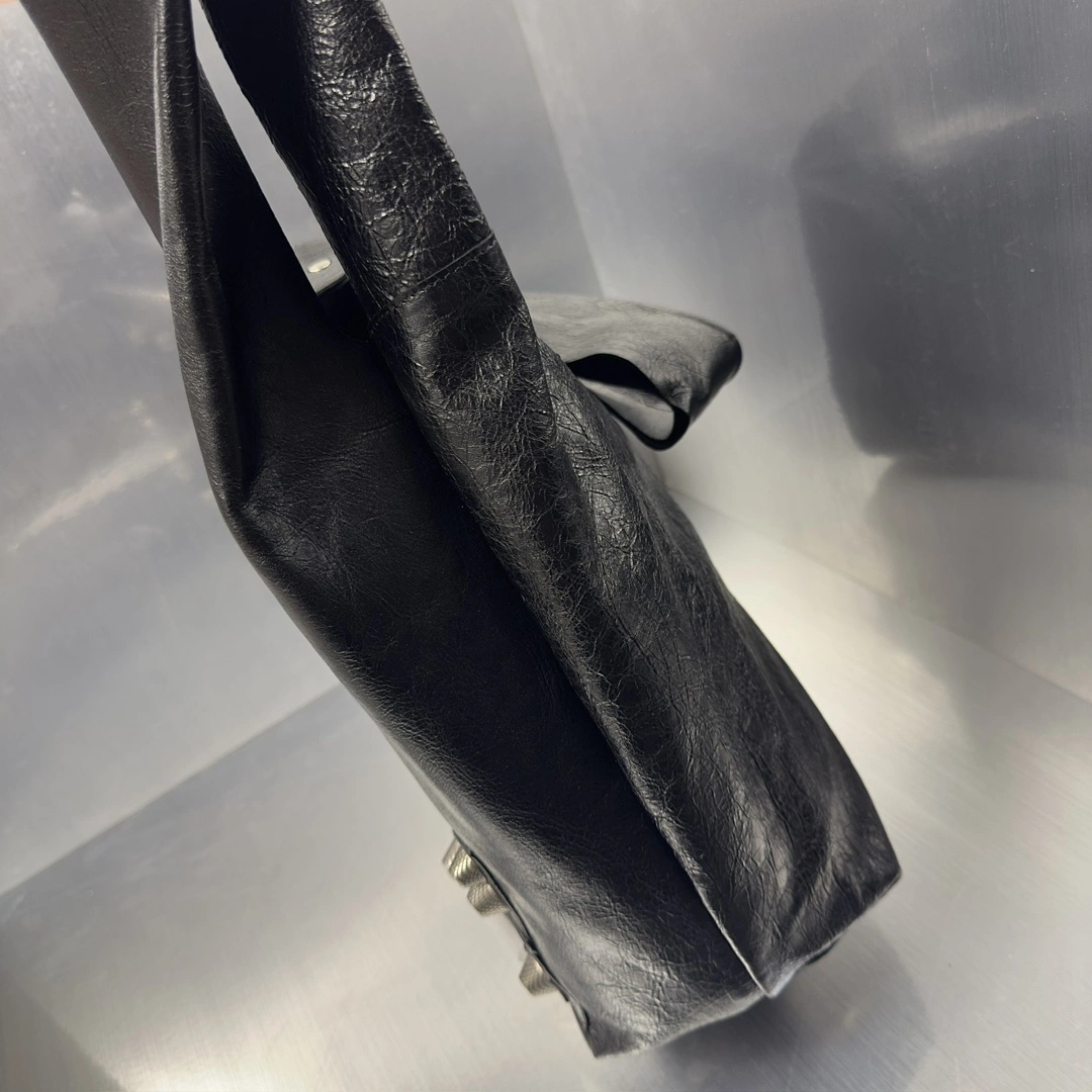 Value-priced Balenciaga Cagole Edgy Motorcycle Vest Shopping Bag
