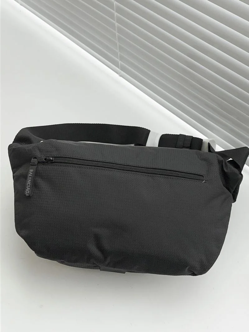 Top match Balenciaga Checkered Nylon Flap Buckle Waist Chest Bag