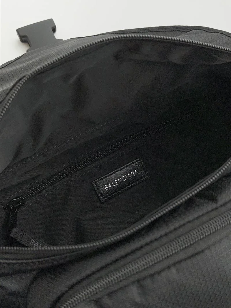 Top match Balenciaga Checkered Nylon Flap Buckle Waist Chest Bag