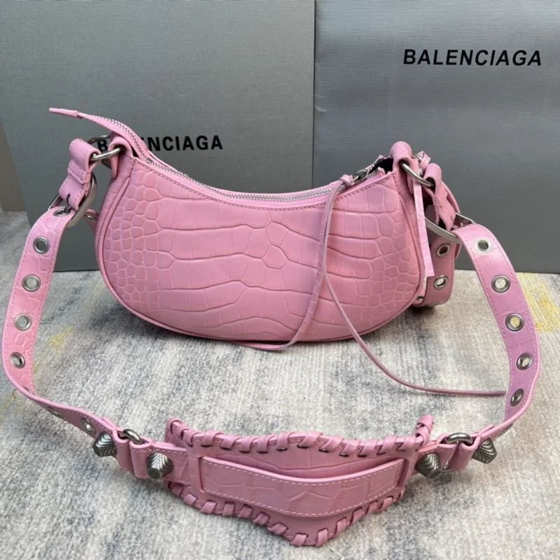 Affordable Balenciaga Cherry Blossom Crocodile Print Le Cagole Bag
