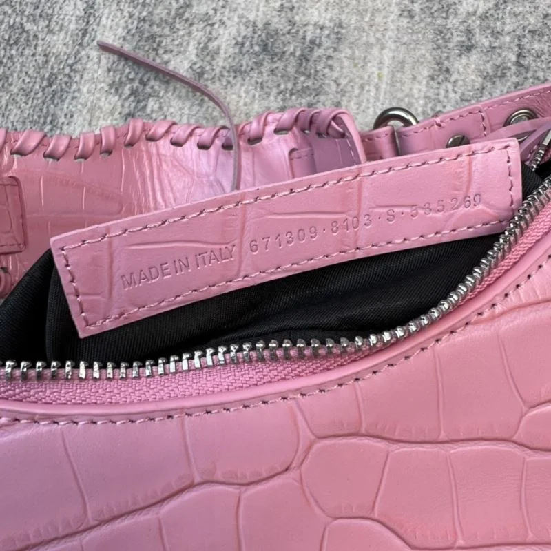 Affordable Balenciaga Cherry Blossom Crocodile Print Le Cagole Bag