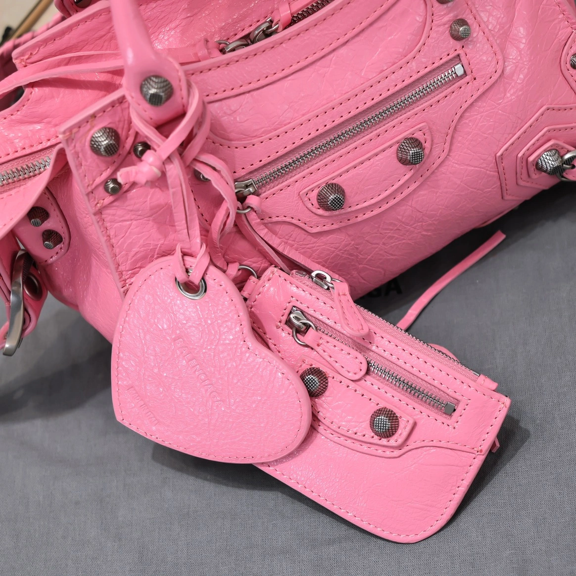 Value-priced Balenciaga Cherry Blossom Neo Cagole Motorcycle Bag