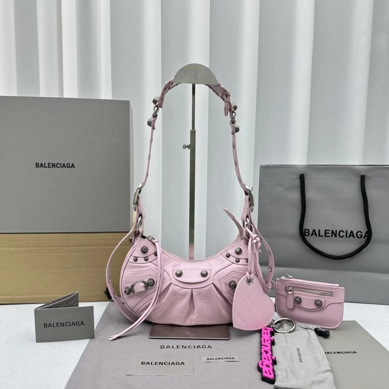 Balenciaga Cherry Blossom Pink Le Cagole Half-Moon Crossbody Bag