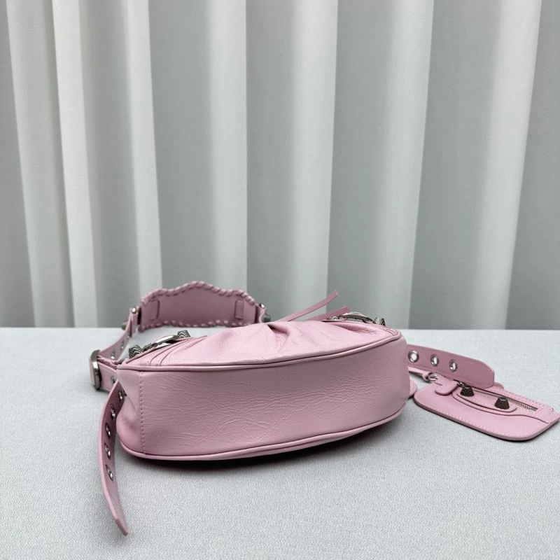 Top match Balenciaga Cherry Blossom Pink Le Cagole Half-Moon Crossbody Bag