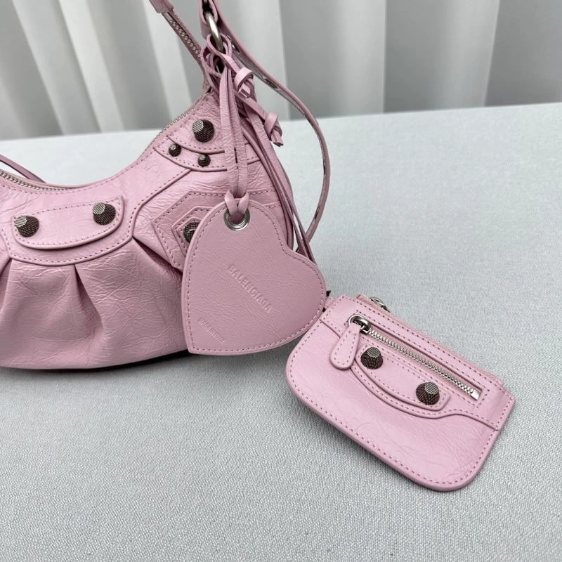 Top match Balenciaga Cherry Blossom Pink Le Cagole Half-Moon Crossbody Bag