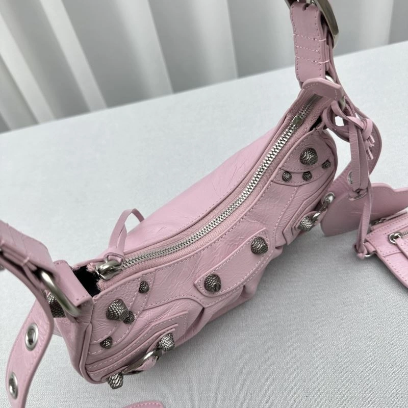 Top match Balenciaga Cherry Blossom Pink Le Cagole Half-Moon Crossbody Bag
