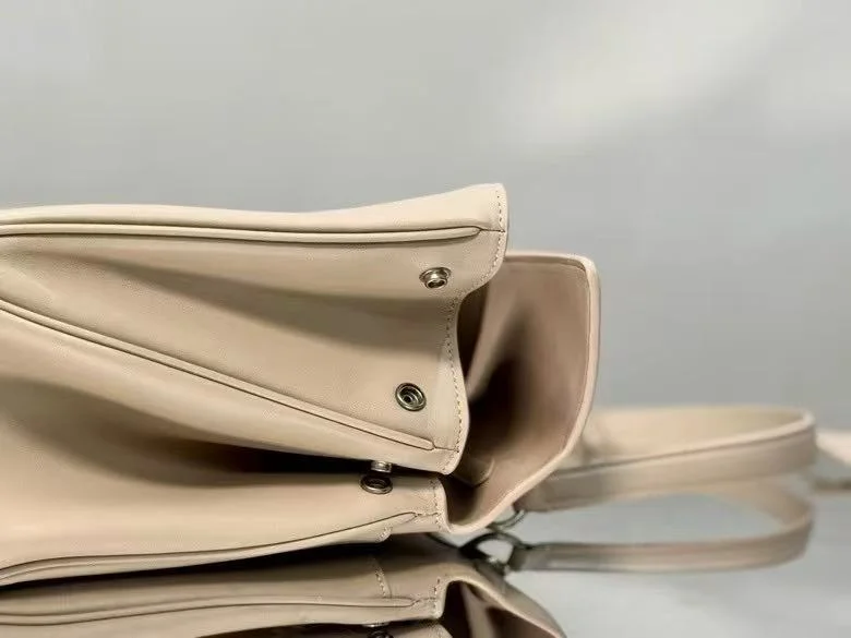 Precise copy Balenciaga Chic Apricot Handbag with Silver Buckle - Versatile Elegance