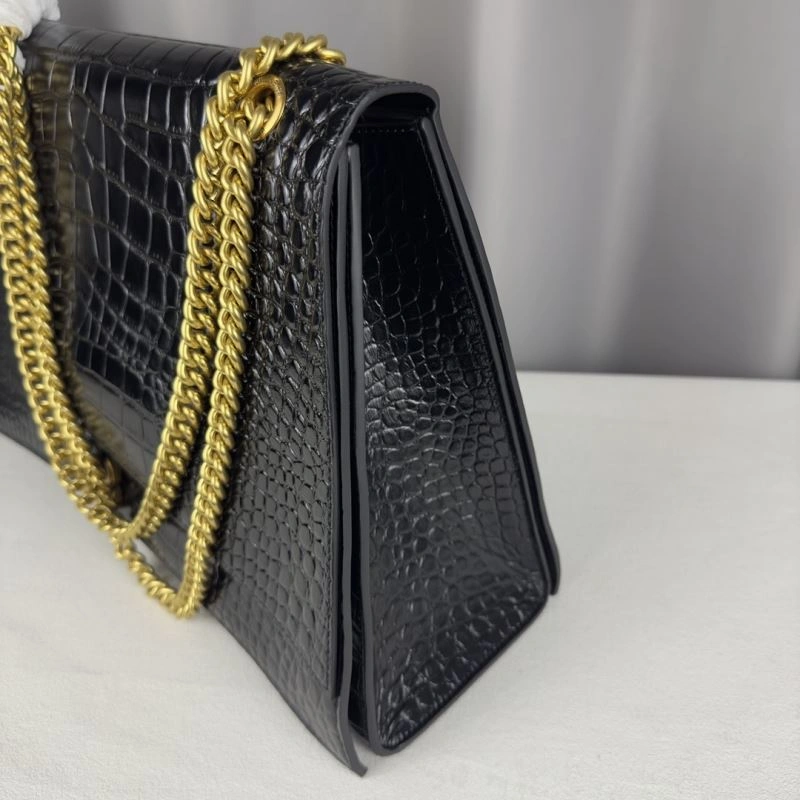 Brand-original Balenciaga Chic Crush Pleated Chain Bag - Large Crocodile Style
