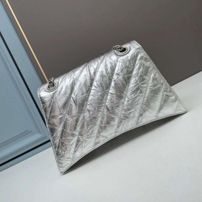 OEM Balenciaga Chic Hourglass Chain Bag - Large Embroidered Silver Edition