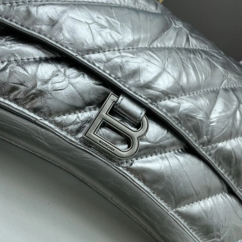 OEM Balenciaga Chic Hourglass Chain Bag - Large Embroidered Silver Edition