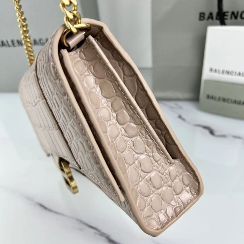 Precise copy Balenciaga Chic Hourglass Chain Crossbody Bag in Cowhide Leather