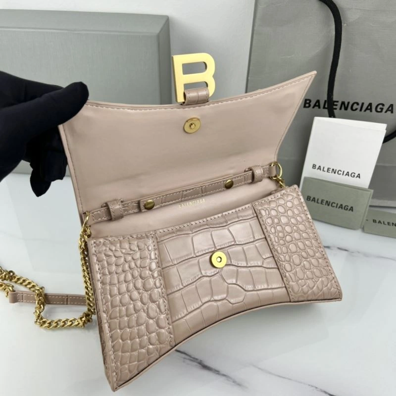 Precise copy Balenciaga Chic Hourglass Chain Crossbody Bag in Cowhide Leather
