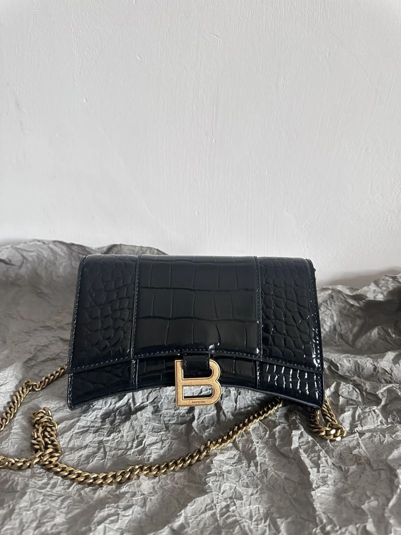 Balenciaga Chic Hourglass Crocodile Chain Bag - Versatile Elegance