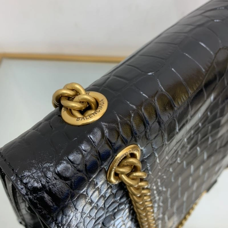 High fidelity Balenciaga Chic Hourglass Crush Pleated Chain Bag - Versatile Style