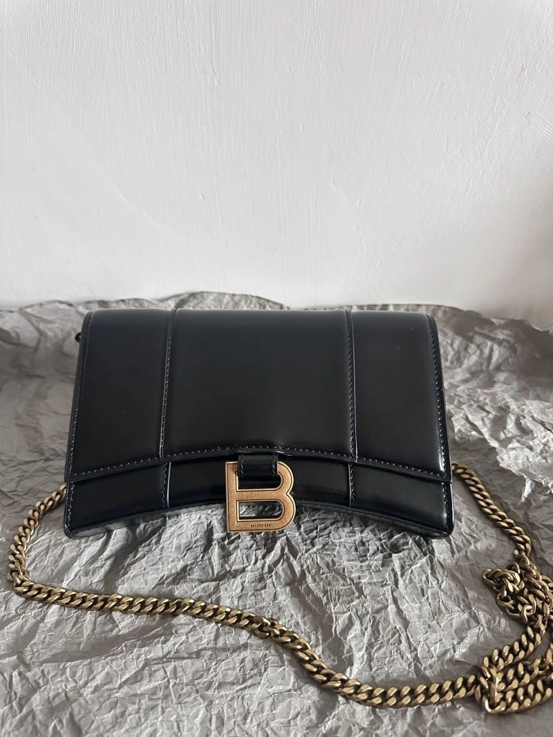 Balenciaga Chic Hourglass Sand Timer Bag - Pink Gold Crocodile WOC