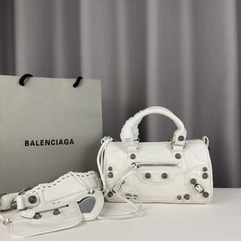 Balenciaga Chic Italian Leather Travel Bag with Detachable Accessories