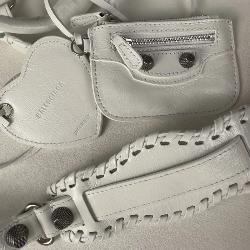 Bargain Balenciaga Chic Italian Leather Travel Bag with Detachable Accessories