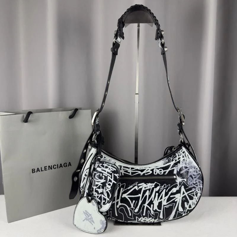 Brand-original Balenciaga Chic Motorcycle-Inspired  Le Cagole Half-Moon Bag