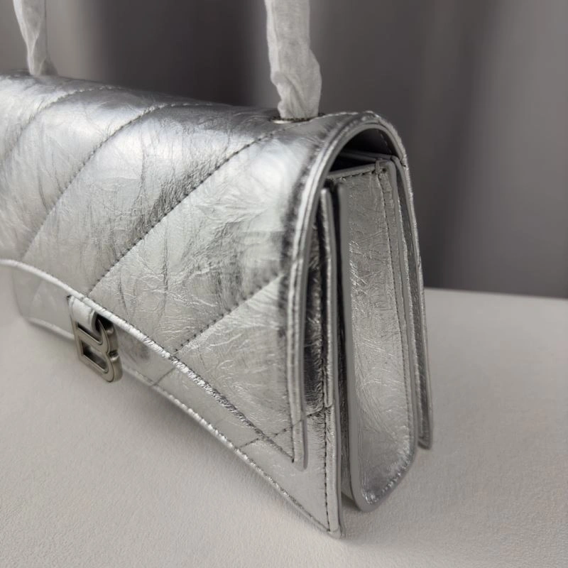 Cut-rate Balenciaga Chic Silver Crush Mini Hourglass Chain Bag
