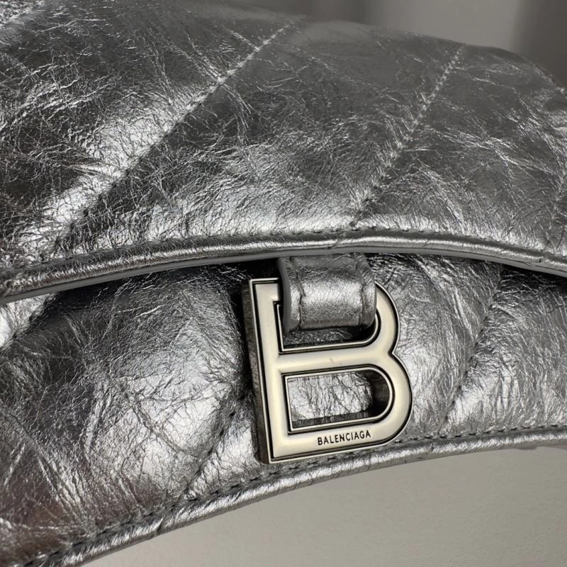 Cut-rate Balenciaga Chic Silver Crush Mini Hourglass Chain Bag