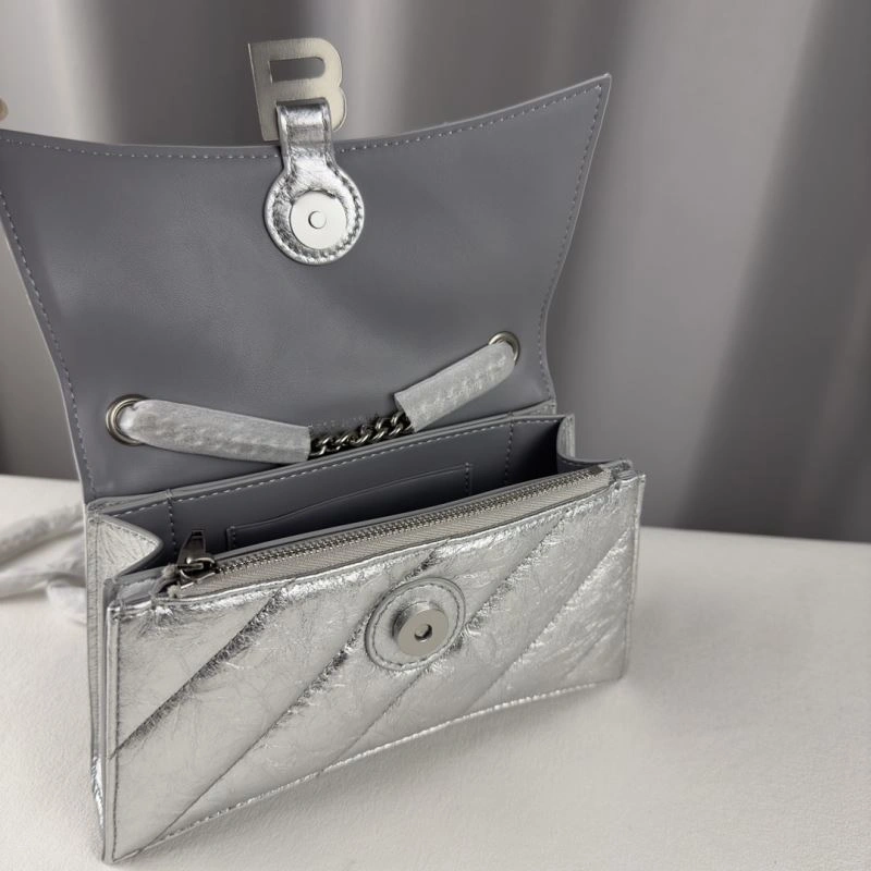 Cut-rate Balenciaga Chic Silver Crush Mini Hourglass Chain Bag