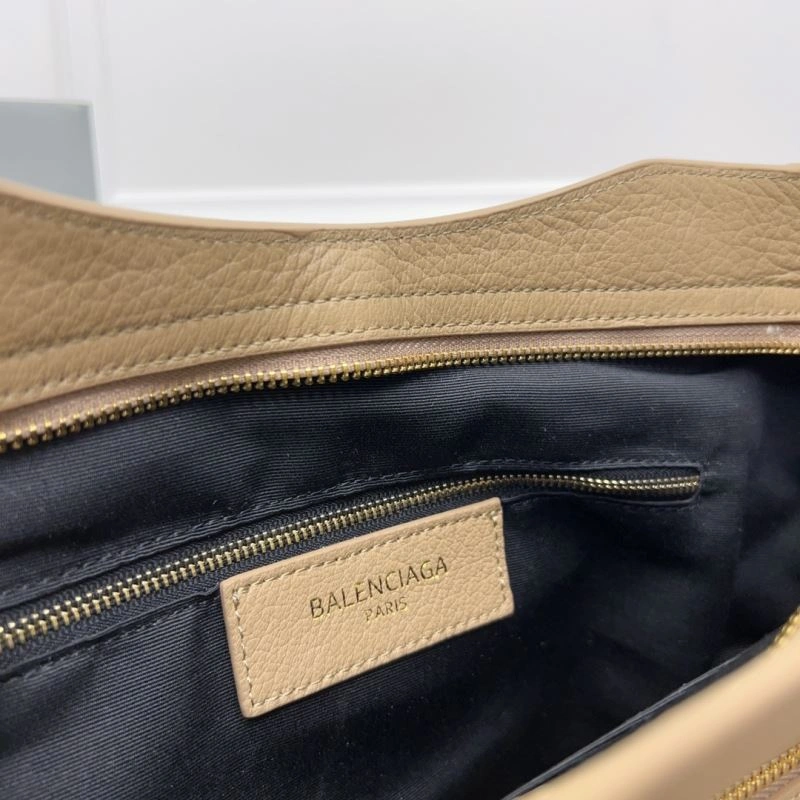 Inexpensive Balenciaga Classic Apricot Goat Leather Motorcycle Bag with Gold Buckle