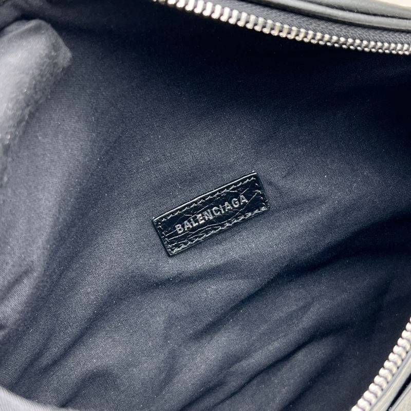 Top match Balenciaga Classic Black Motorcycle Multi-Pocket Waist Bag for Travel