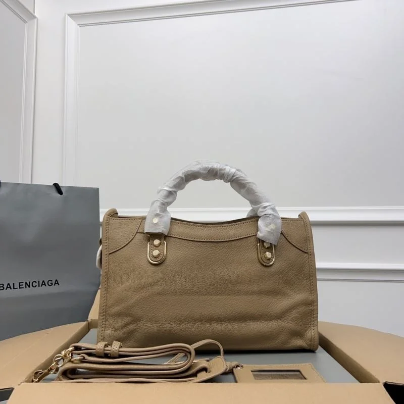 Brand-original Balenciaga Classic Goat Leather Motorcycle Bag - Apricot Gold