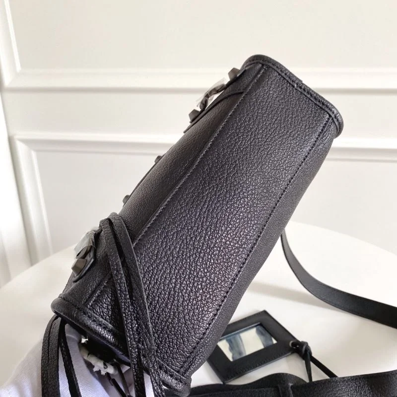 Brand-authenticated Balenciaga Classic Italian Goat Leather Mini Motorcycle Bag with Strap