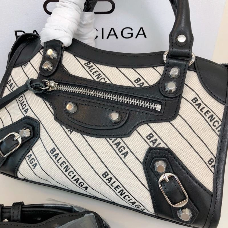 Indistinguishable Balenciaga Classic Motorcycle Bag with Diagonal Print Design