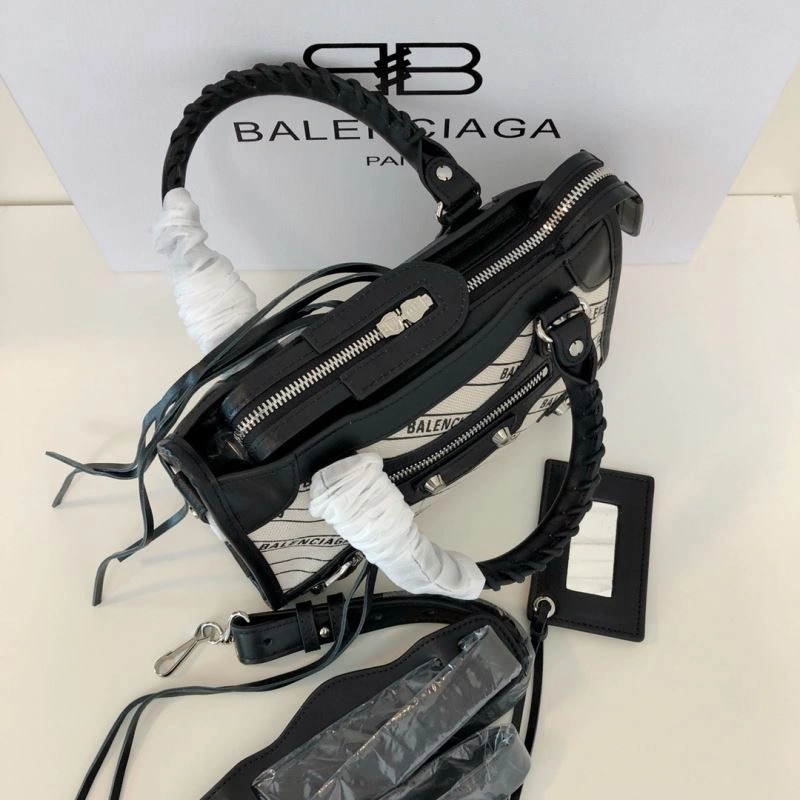 Indistinguishable Balenciaga Classic Motorcycle Bag with Diagonal Print Design