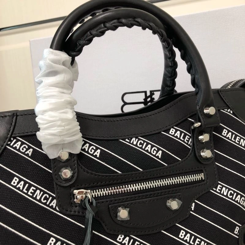 Accurate model Balenciaga Classic Motorcycle Bag with Slanted Print Design