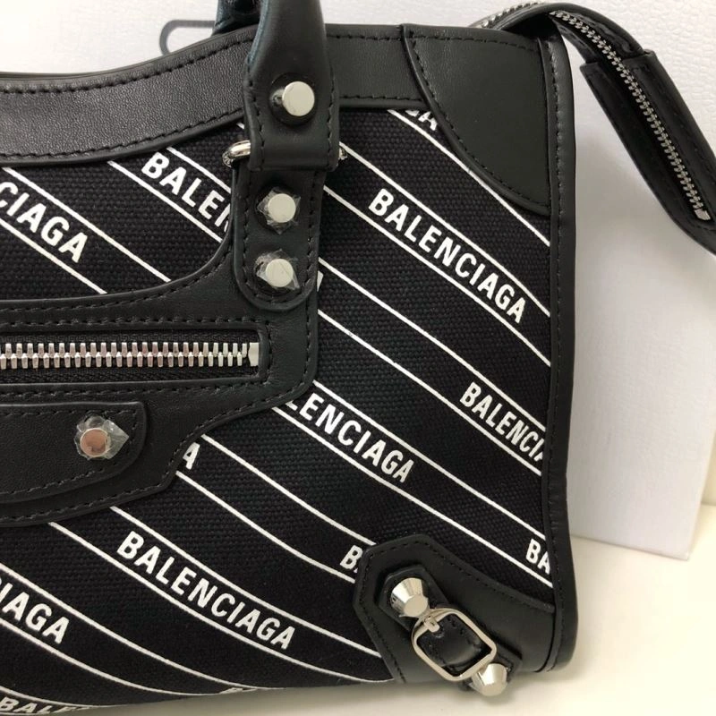 Accurate model Balenciaga Classic Motorcycle Bag with Slanted Print Design