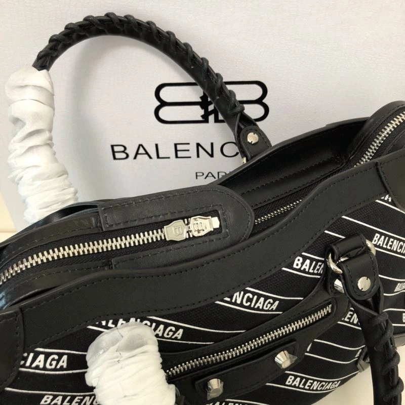 Accurate model Balenciaga Classic Motorcycle Bag with Slanted Print Design