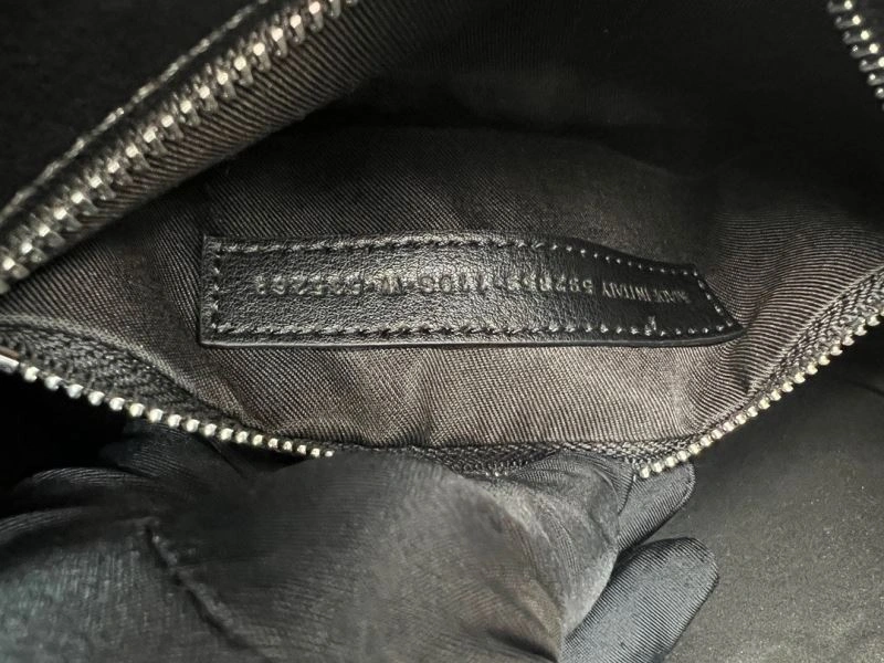 Exact replica Balenciaga Compact Black BB23ss Leather Handheld Small Bag - 24.5x22x7cm