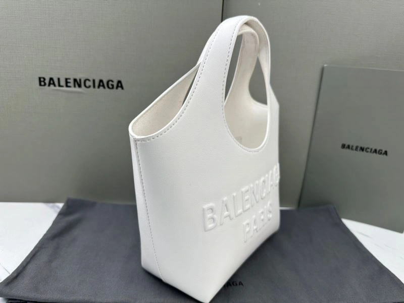 Genuine Balenciaga Compact Full Leather White BB23ss Handheld Small Bag