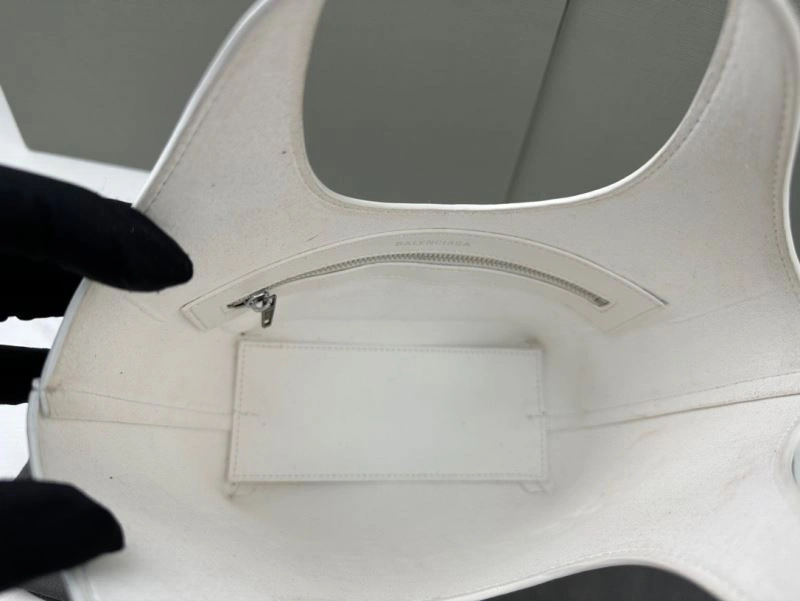 Genuine Balenciaga Compact Full Leather White BB23ss Handheld Small Bag