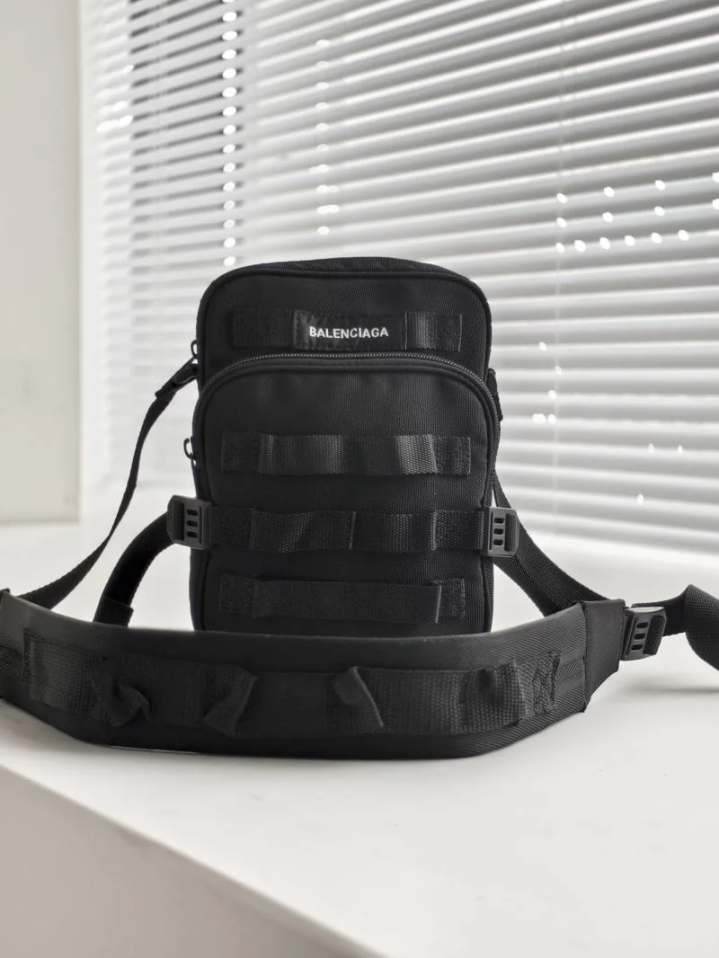 Balenciaga Compact Waterproof Nylon Army Crossbody Bag
