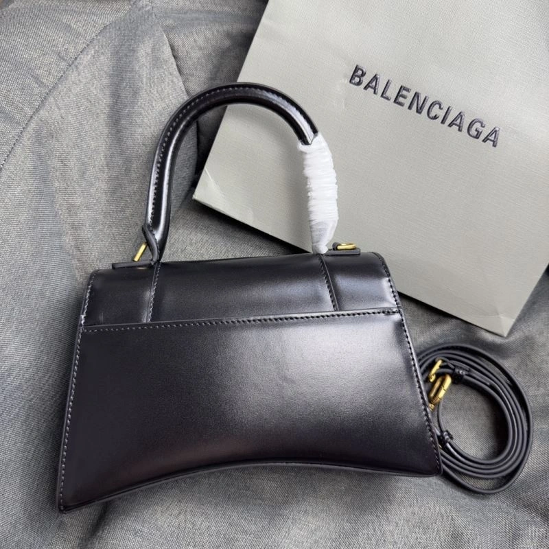 Mirror quality Balenciaga Crescent Hourglass S Bag in Black Weave