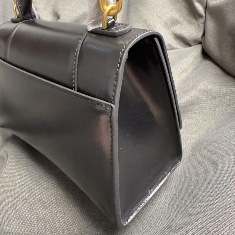 Mirror quality Balenciaga Crescent Hourglass S Bag in Black Weave